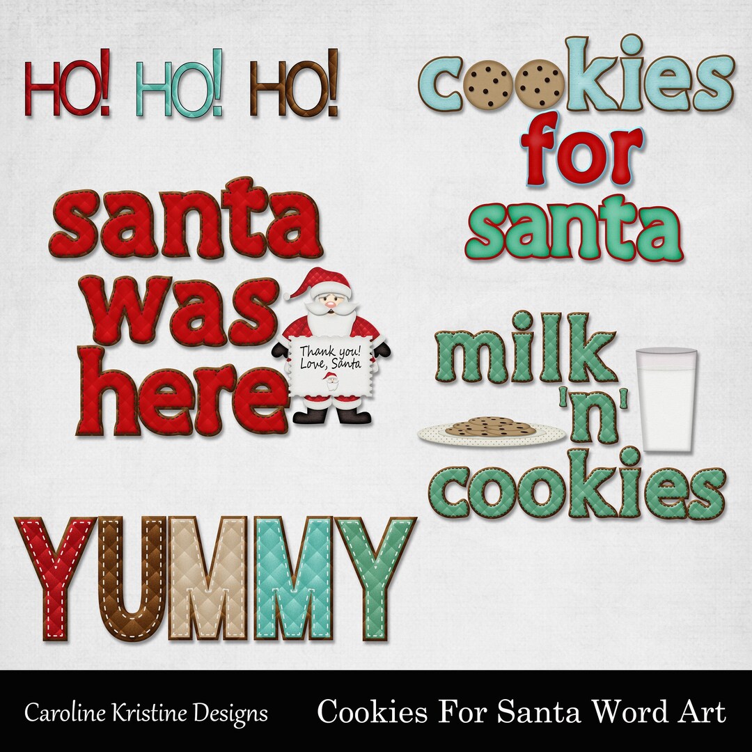 Christmas Word Art, XMAS Word Art, Santa Digital Word Art, Instant ...