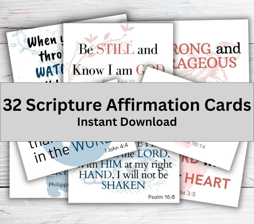 Bible Verse Scripture Affirmation Cards Gods Word - Etsy
