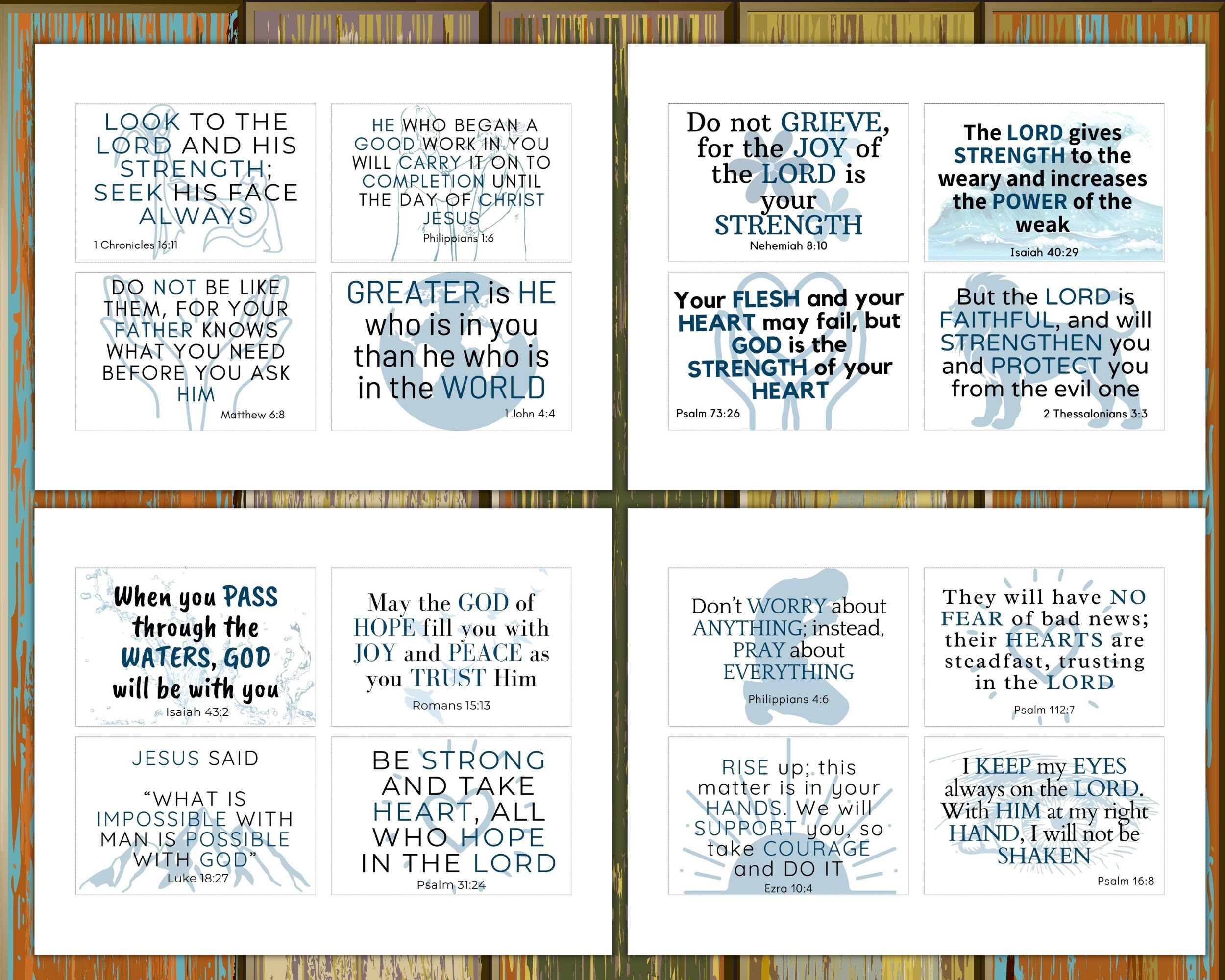 Bible Verse Scripture Affirmation Cards, Gods Word, Encouragement ...