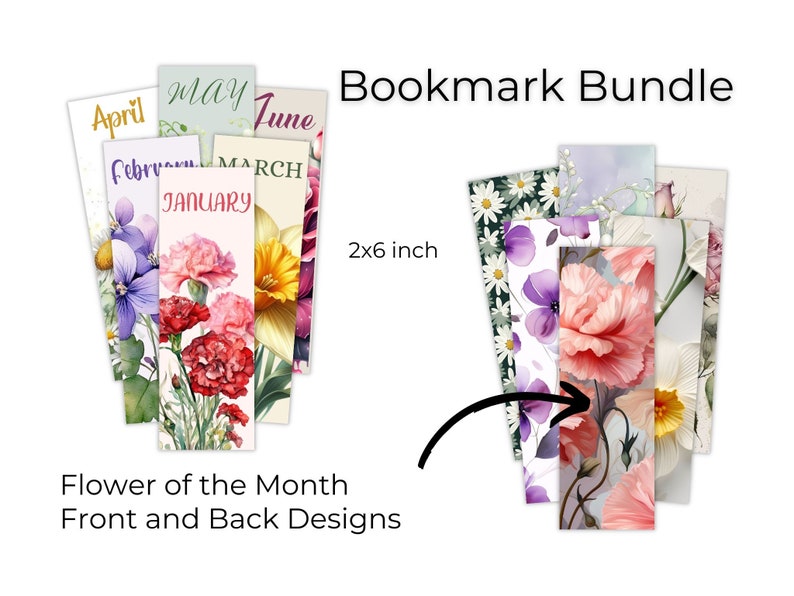 Birth Month Flower Bookmarks, Floral Bookmark Set (digital Download) - Etsy