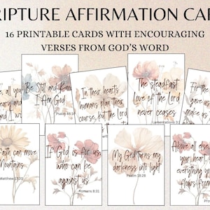 Scripture Affirmation Cards, Instant Download, Printable, Bible Verses ...