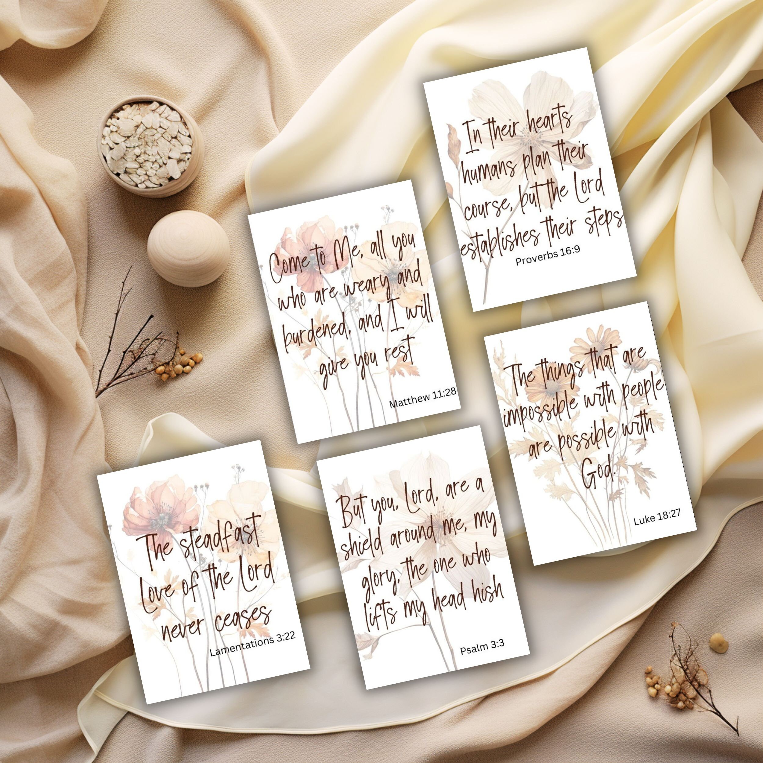 Scripture Affirmation Cards, Instant Download, Printable, Bible Verses ...