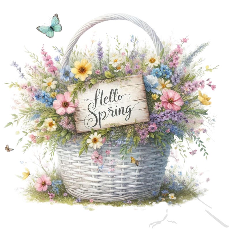 Spring Flowers Clipart Bundle: Floral PNG Designs (commercial Use) - Etsy