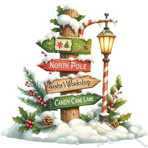 Christmas Clipart Bundle - North Pole 8 PNG Transparent Images for ...