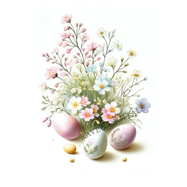 Easter Egg Wildflower Clipart Bundle: 24 PNG Designs (digital Download ...
