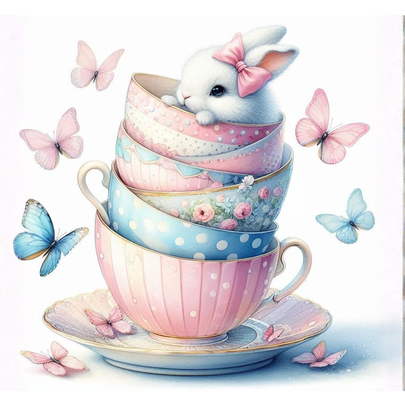 Easter Clipart: Easter Bunny PNG (commercial Use) Set of 16 With ...