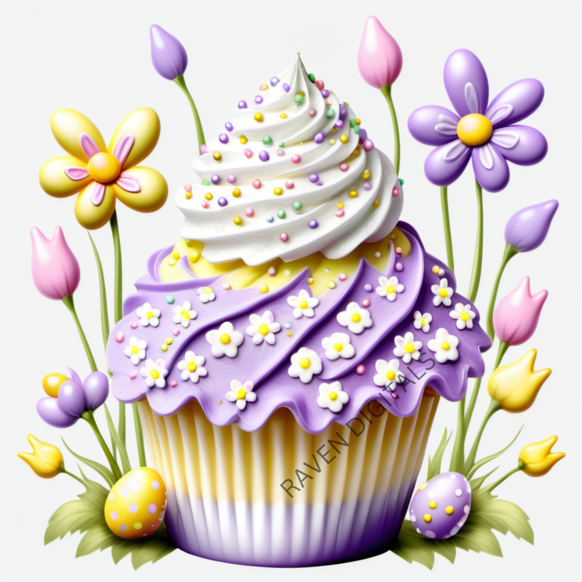 64 Easter Cupcakes PNG, SVG Cupcakes Transparent Clipart, Commercial ...