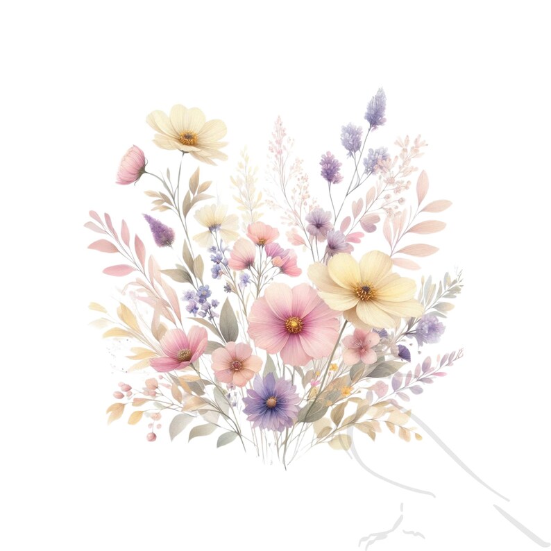 Floral Clipart, Spring Floral Clipart, Watercolor Clipart ...