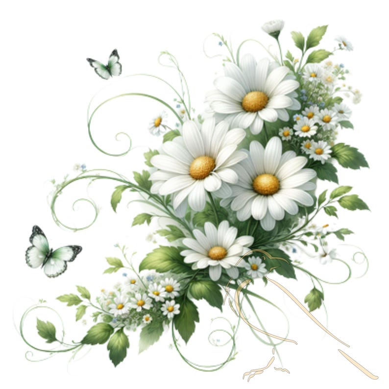 Watercolor Daisy Clipart: Spring Floral PNG Set (digital Download) - Etsy