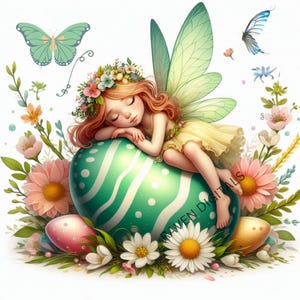 Watercolor Fairies PNG Set, Easter Fairies, Easter Clipart, Commercial ...