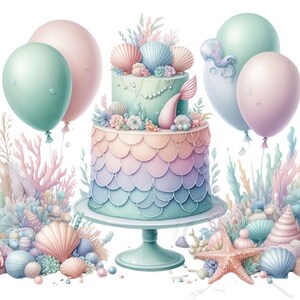 Mermaid Clipart Set: Under the Sea Graphics (instant Download Png, Set ...