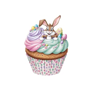 Easter Bunny, Easter Cupcake, Watercolor Clipart Bundle - Perfect for ...
