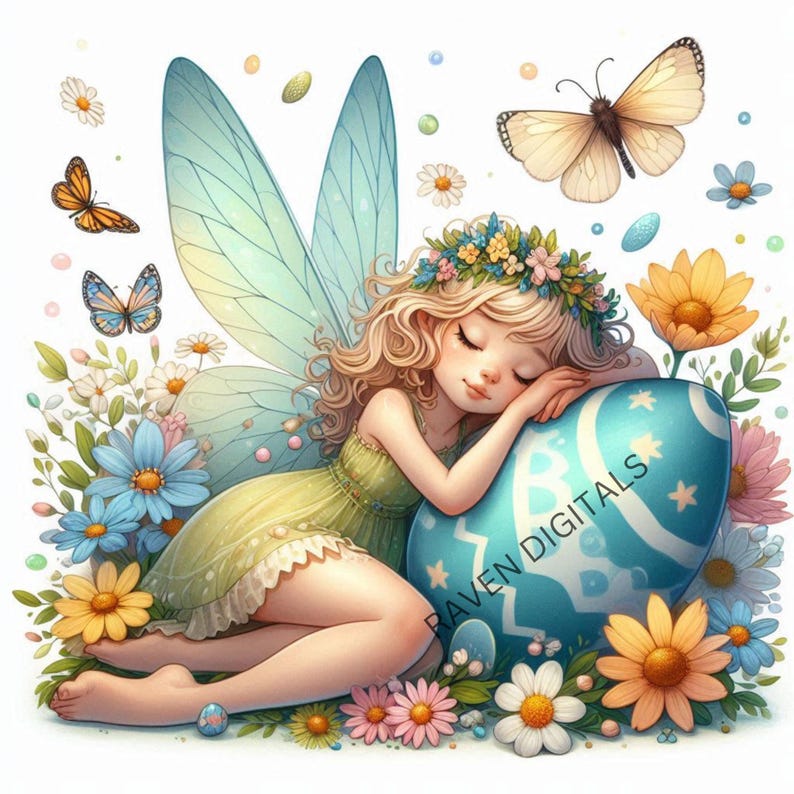 Watercolor Fairies PNG Set, Easter Fairies, Easter Clipart, Commercial ...