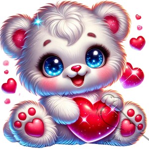 Valentine Clipart PNG, Valentine Bear, Clip Art, Commercial Use, Set of ...
