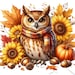 Autumn Clipart Set: Watercolor Fall Graphics, Owls, Pumpkins (PNG ...