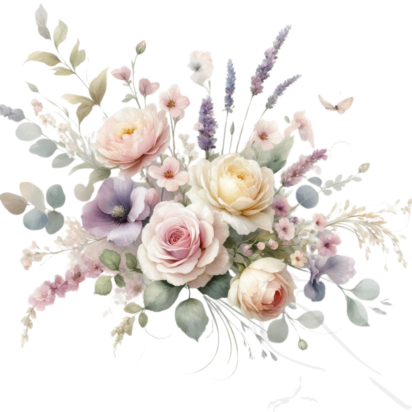 Watercolor Spring Floral Clipart: 24 Flower PNG Set (digital Download ...