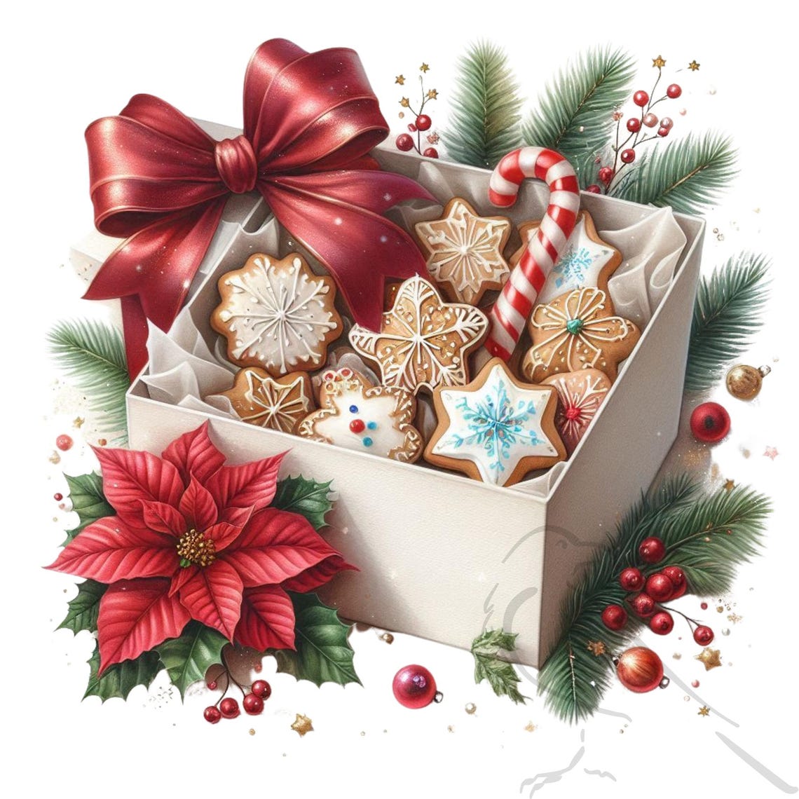 Watercolor Christmas Cookies Clipart: Festive PNG Set (digital Download ...