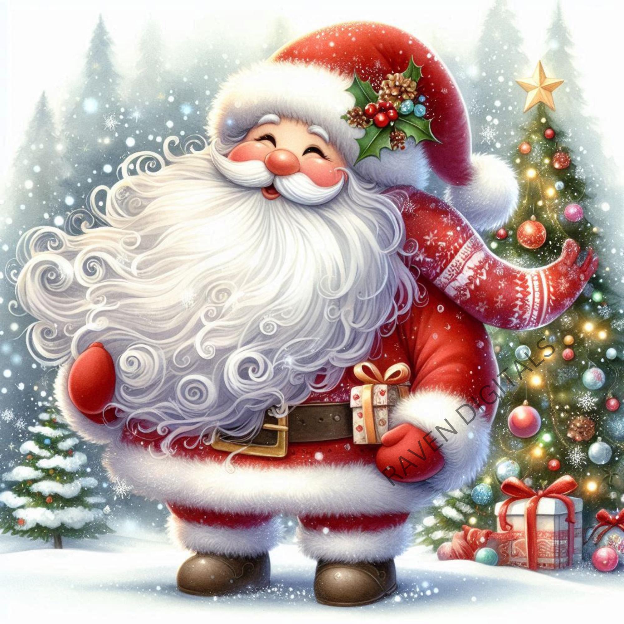 Christmas Clipart, Santa Clause PNG, North Pole, Watercolor Christmas ...