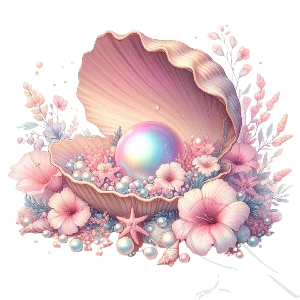 Mermaid Clipart Set: Under the Sea PNG Graphics (instant Download, 14 ...