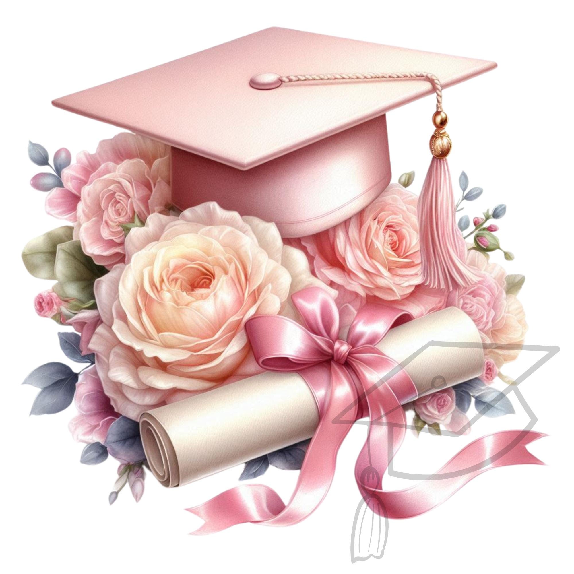 Watercolor Graduation Clipart: Floral Grad PNG Set (12 Transparent) - Etsy