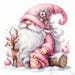 Pink Christmas Gnome Clipart: Holiday PNG Designs (digital Download ...