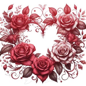 Valentine Heart Clipart: PNG Set (digital Download) Set of 17 - Etsy