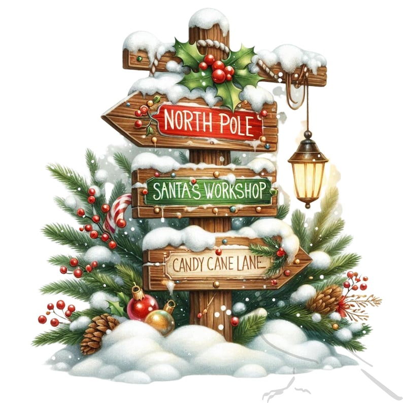 Christmas Clipart Bundle - North Pole 8 PNG Transparent Images for ...