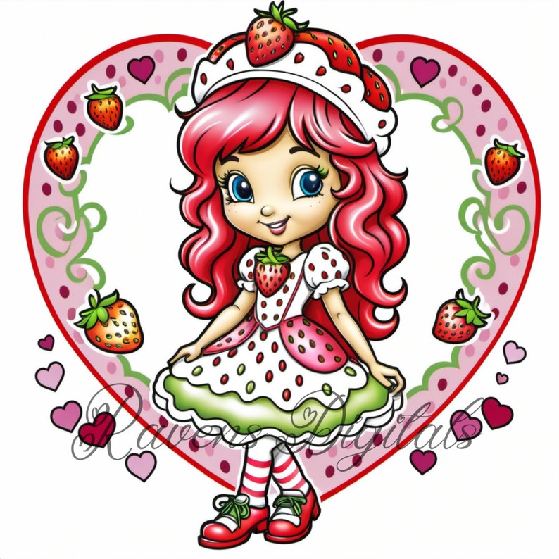 180-strawberry Shortcake SVG, Bundle, Stickers-strawberry Vector Cute ...