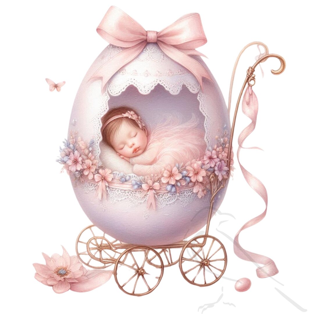 Baby Shower PNG, Nursery PNG, Vintage Stroller, Baby Carriage, High ...