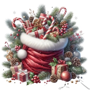 Christmas Clipart, Santa Clause PNG, North Pole, Watercolor Christmas ...