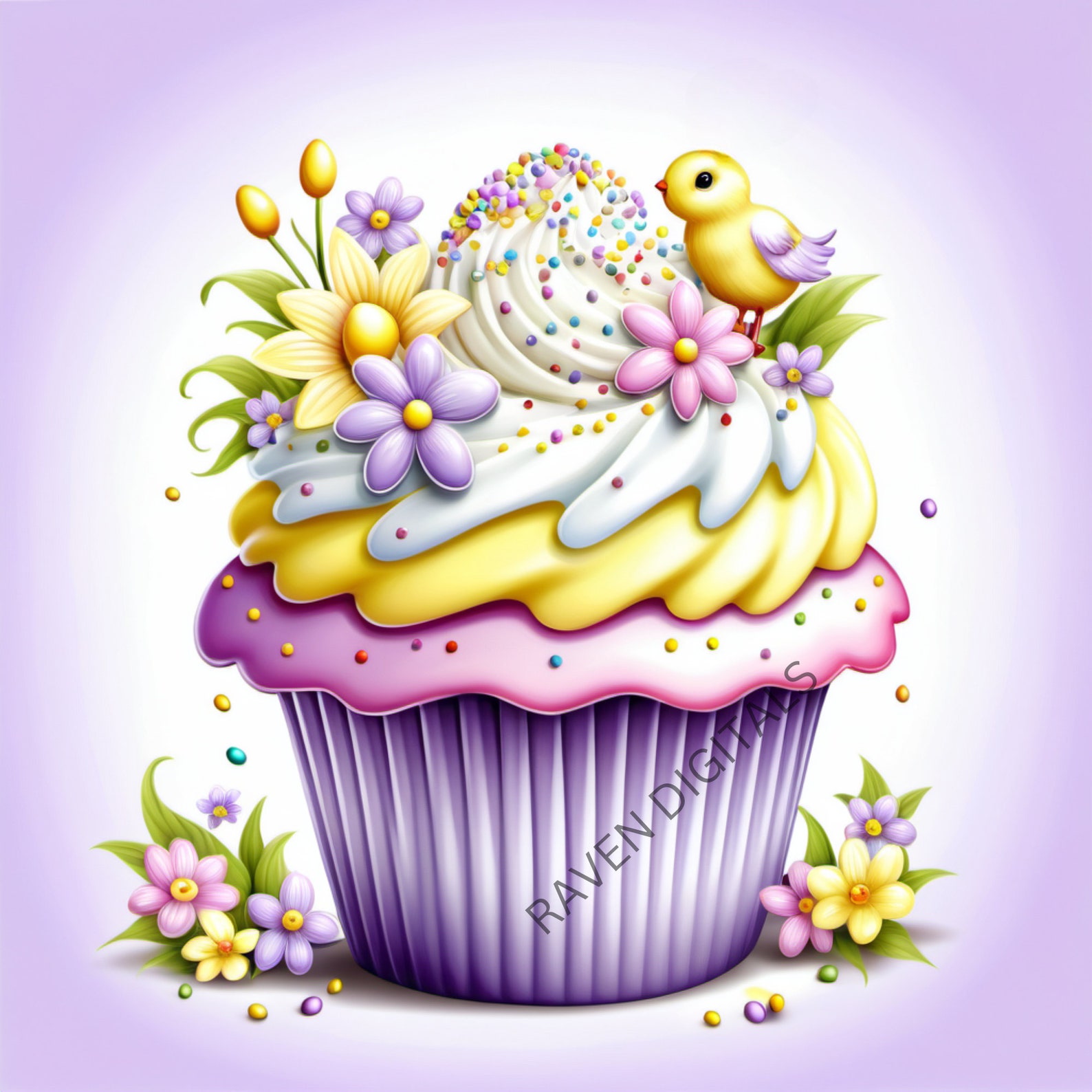 64 Easter Cupcakes PNG, SVG Cupcakes Transparent Clipart, Commercial ...