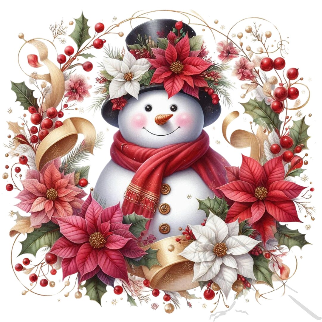 Christmas Snowman Clipart: Commercial Use PNG Designs - Etsy
