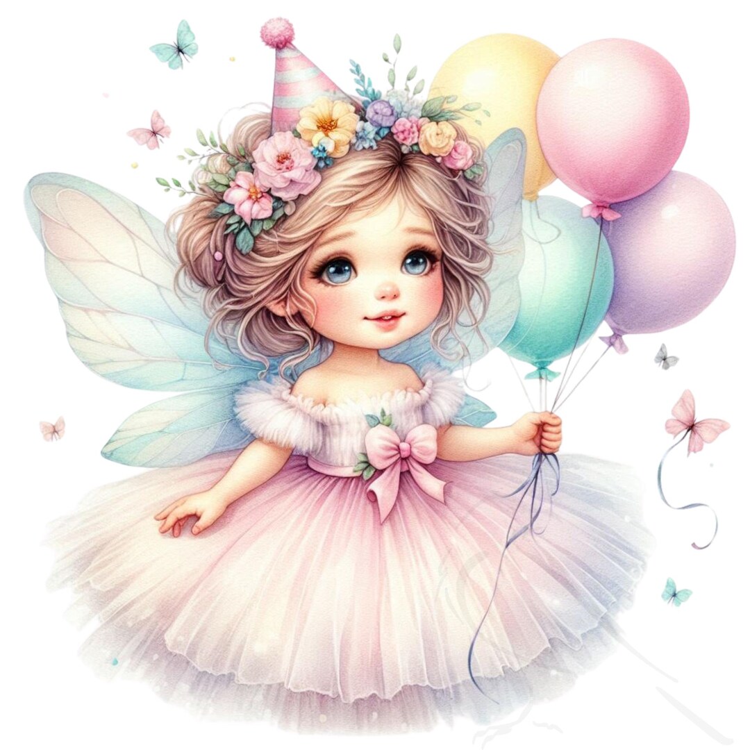 Enchanted Fairy Clipart Collection - Whimsical Watercolor Flowers, 18 ...