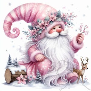 Pink Christmas Gnome Clipart: Holiday PNG Designs (digital Download ...