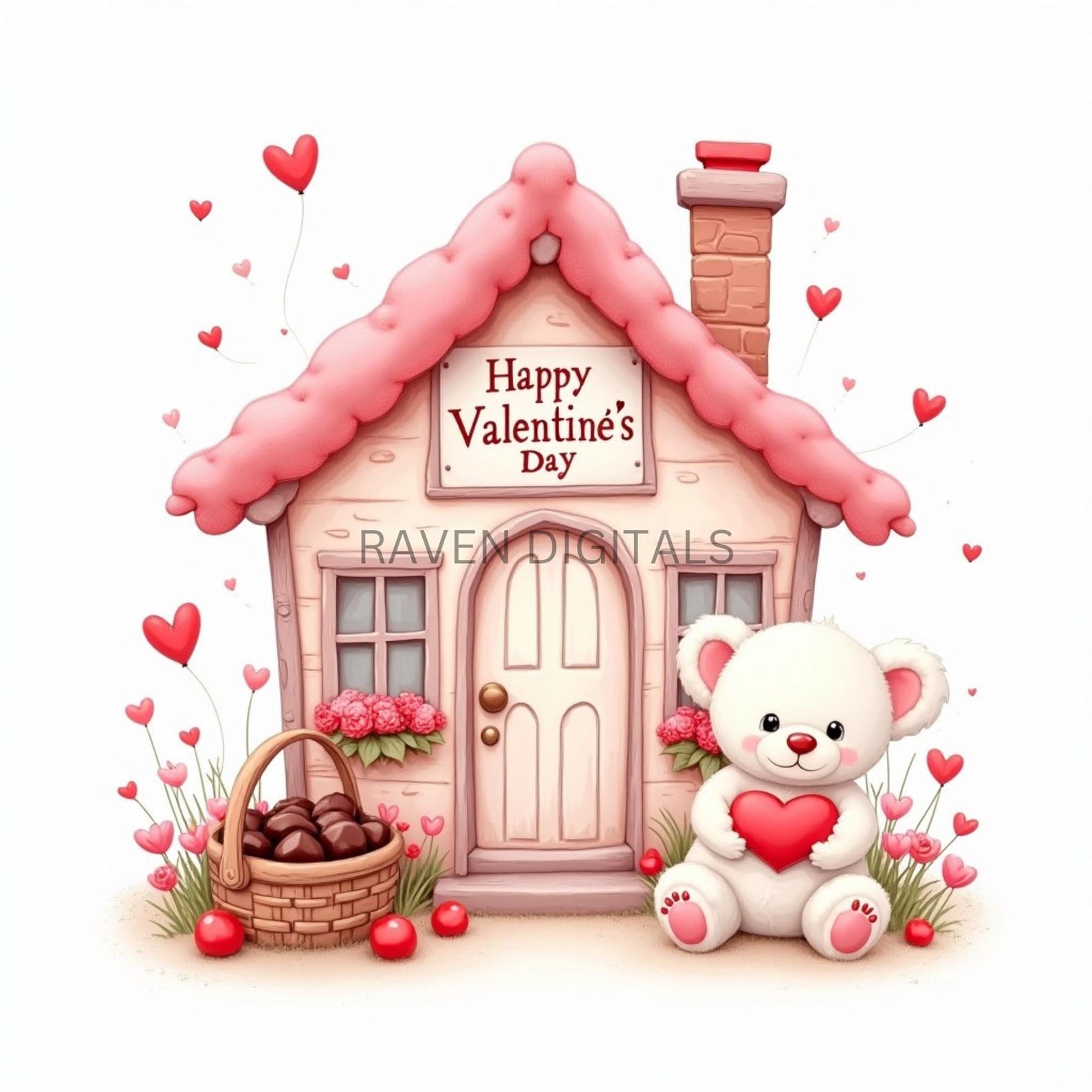 Adorable Valentine Clipart PNG Bundle With Sweet Bears Perfect for DIY ...