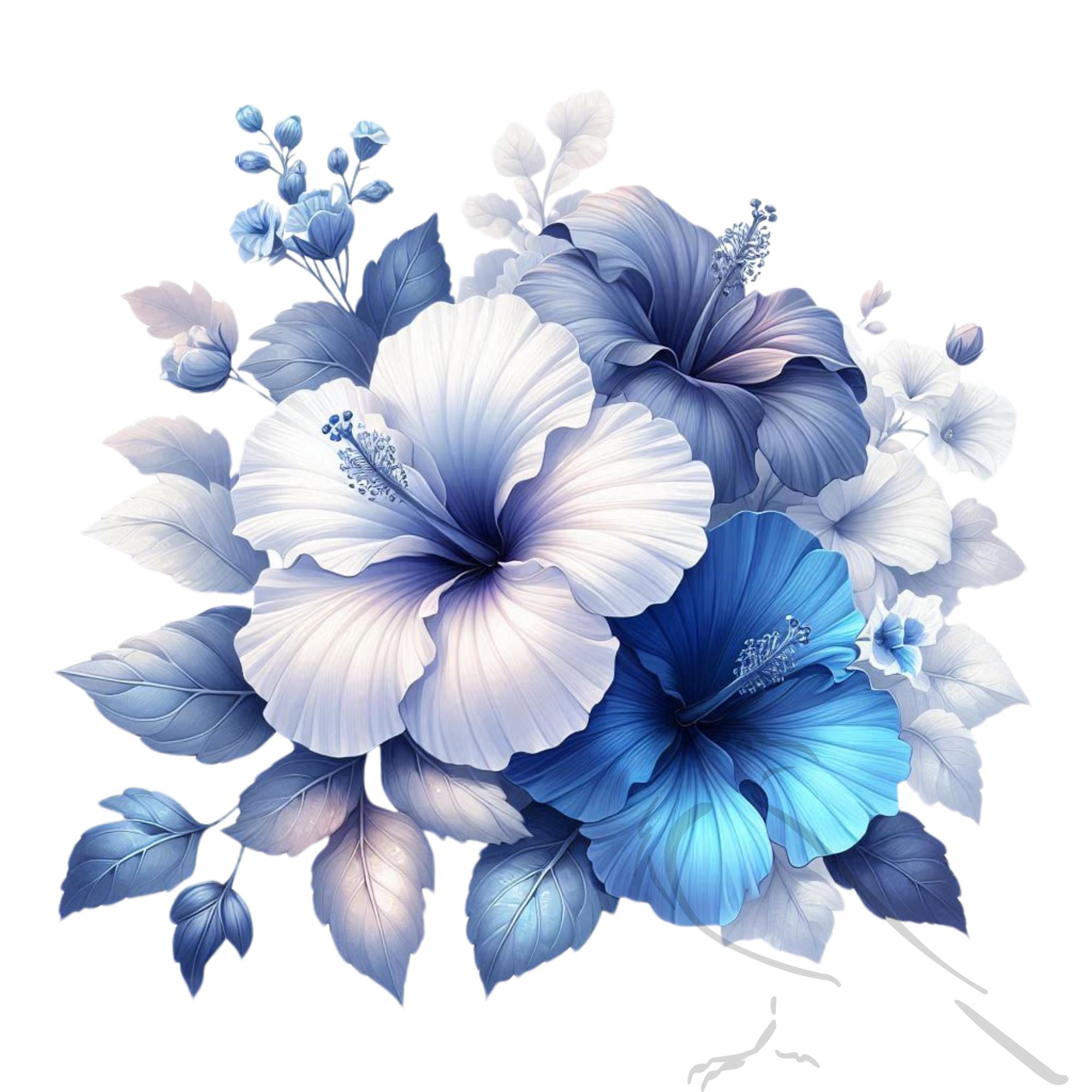 Hibiscus Flower Clipart PNG ,elegant Floral Graphics ,for Invitations ...