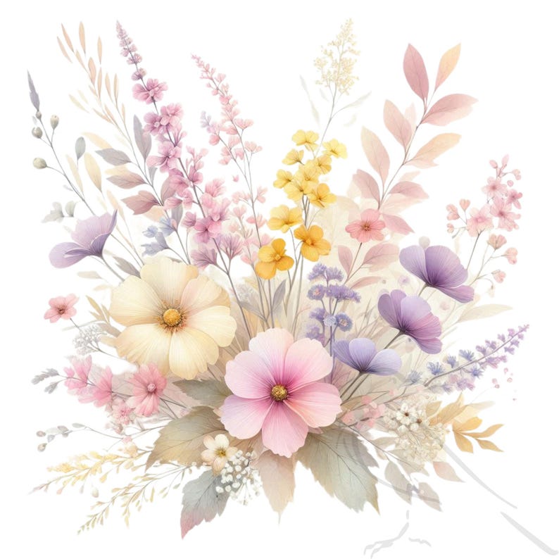 Floral Clipart, Spring Floral Clipart, Watercolor Clipart ...