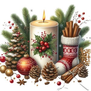 Christmas Clipart, PNG Holiday Clipart, Set of 14 Transparent - Etsy