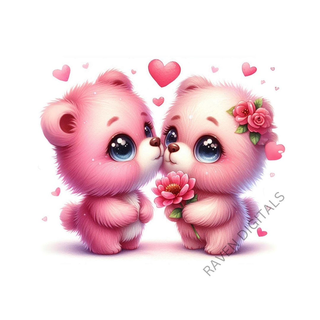 Valentine Bundle PNG, Valentine PNG, Watercolor Valentine, Pink ...