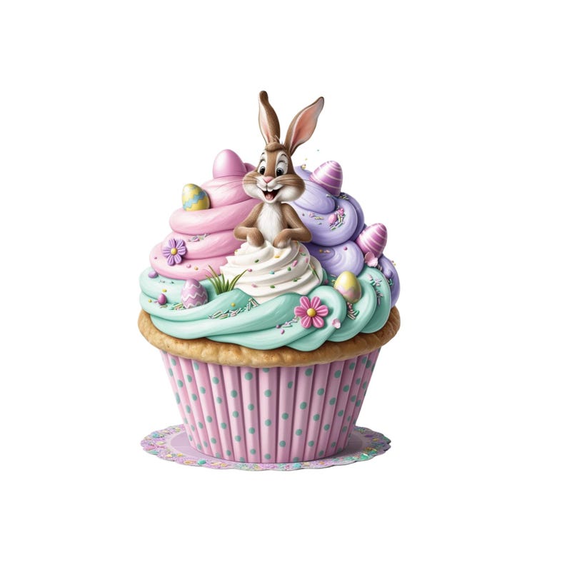 Easter Bunny, Easter Cupcake, Watercolor Clipart Bundle - Perfect for ...