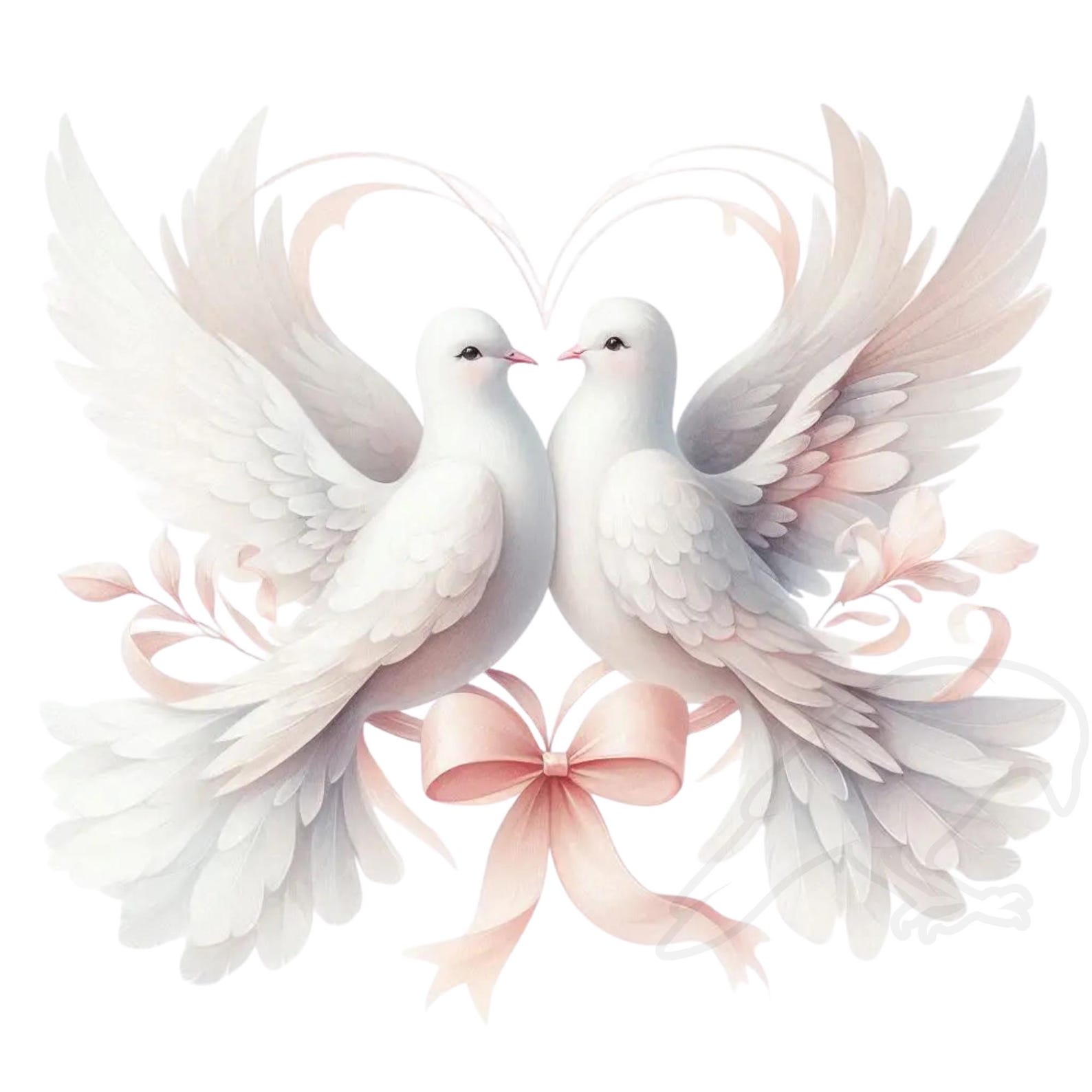 Watercolor Dove Clipart Set: Love Bird's Illustrations (instant ...