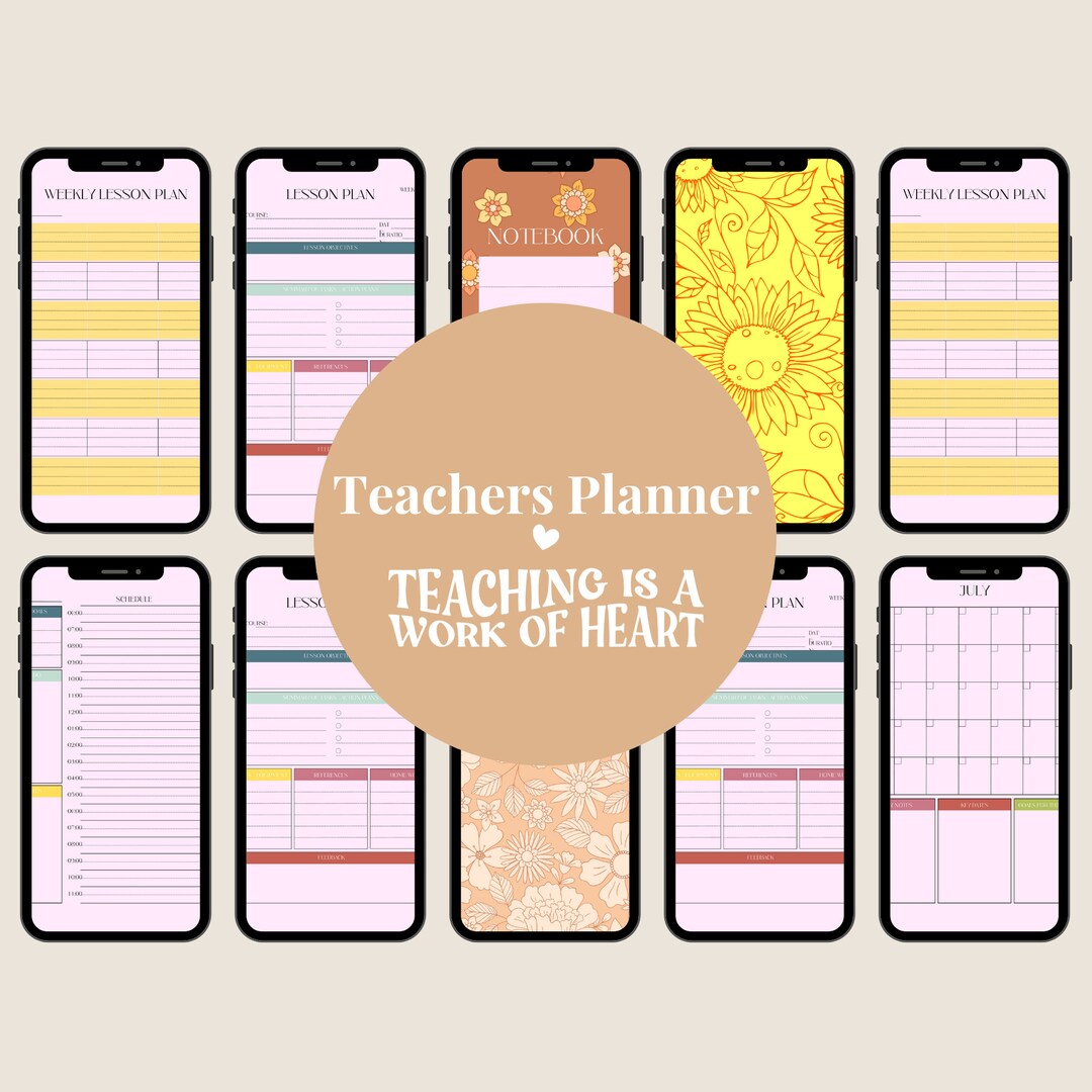 Digital Teacher Canva Planner Template Editable Lessons - Etsy