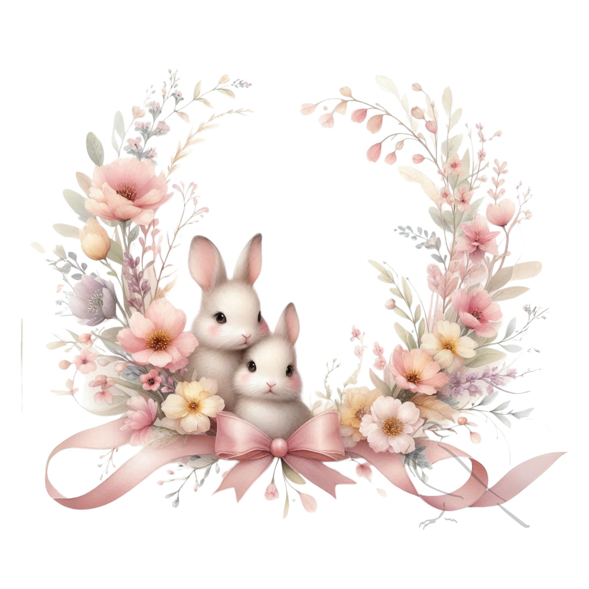 Easter Bunny Clipart Set of 19 - Happy Easter Designs for Commercial ...