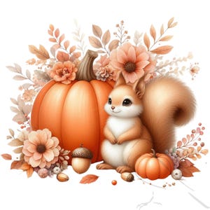 Autumn Clipart, Fall PNG Images , Fall Pumpkin Set of 21 High-quality ...