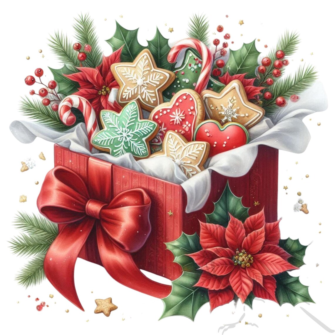Watercolor Christmas Cookies Clipart: Festive PNG Set (digital Download ...