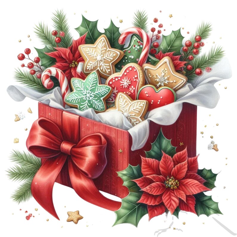Watercolor Christmas Cookies Clipart: Festive PNG Set (digital Download ...