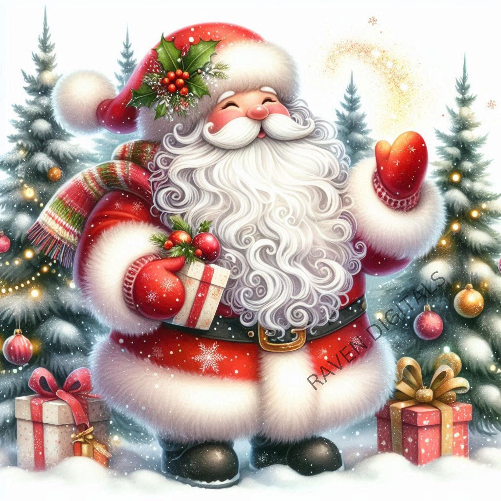 Christmas Clipart, Santa Clause PNG, North Pole, Watercolor Christmas ...