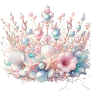 Pastel Mermaid Clipart: Under the Sea Graphics (instant Download) - Etsy