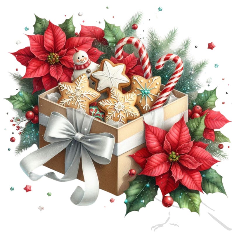 Watercolor Christmas Cookies Clipart: Festive PNG Set (digital Download ...
