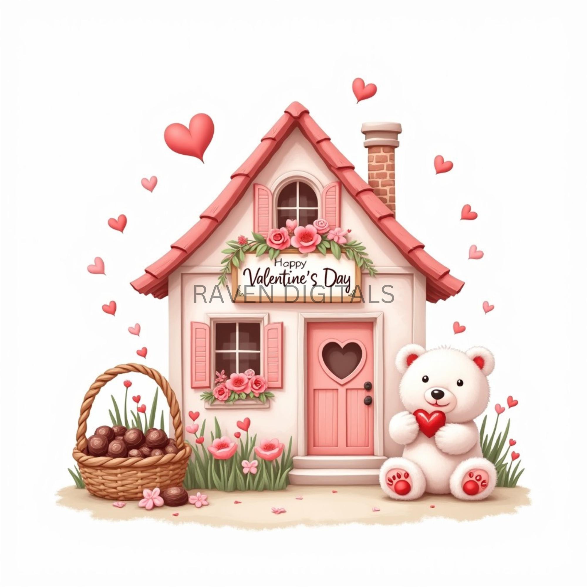 Adorable Valentine Clipart PNG Bundle With Sweet Bears Perfect for DIY ...